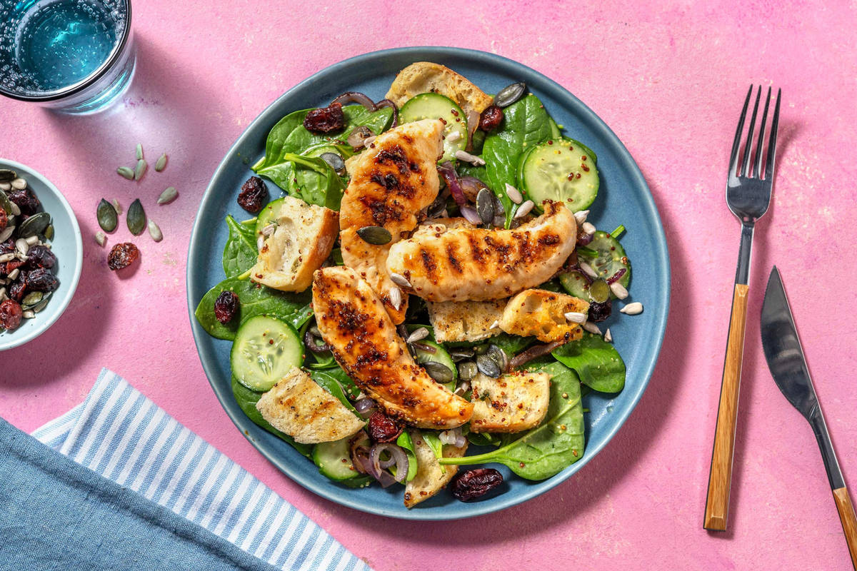 Maple-Mustard Grilled Chicken Breast Salad Recipe | HelloFresh