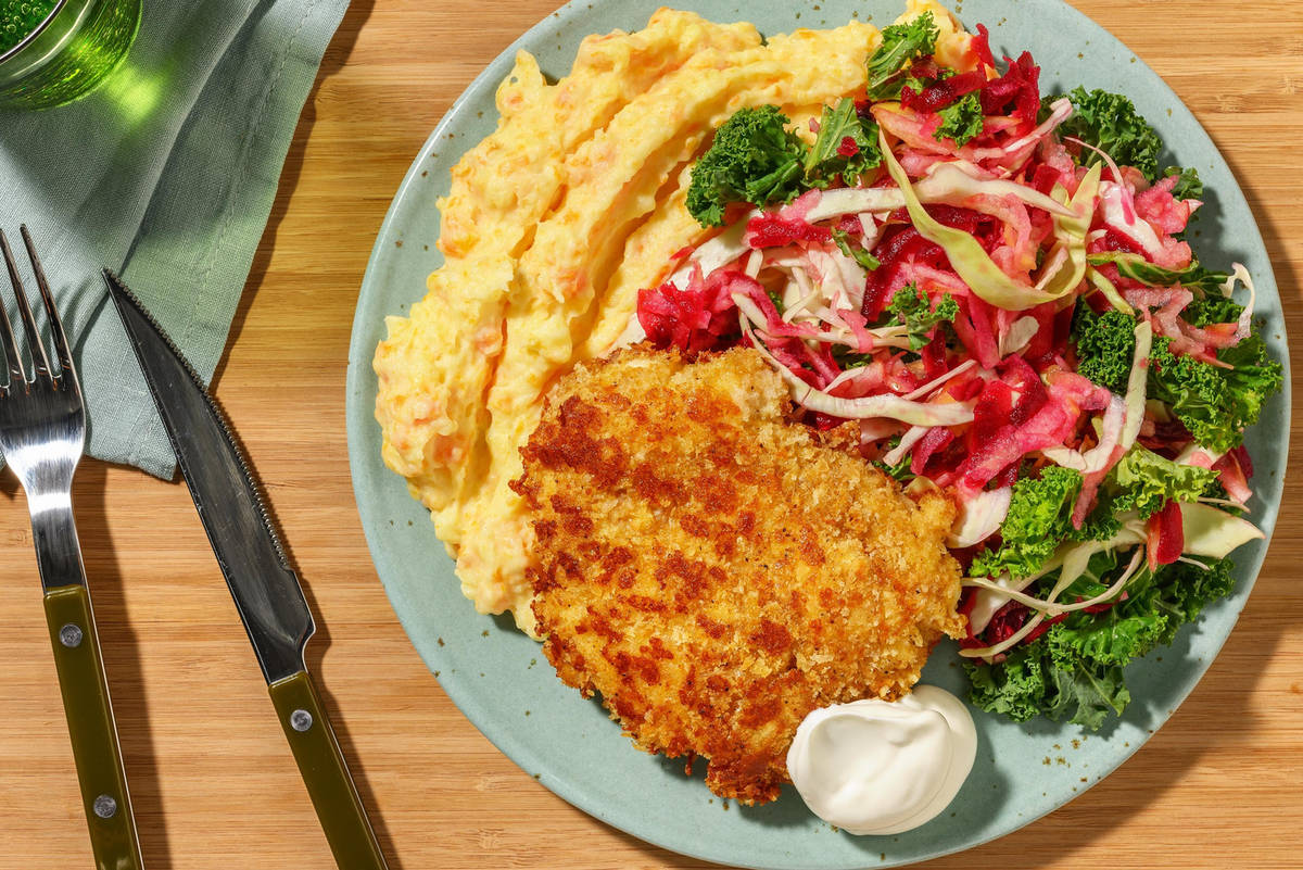 Cheddarpaneret kylling og citrondressing | HelloFresh