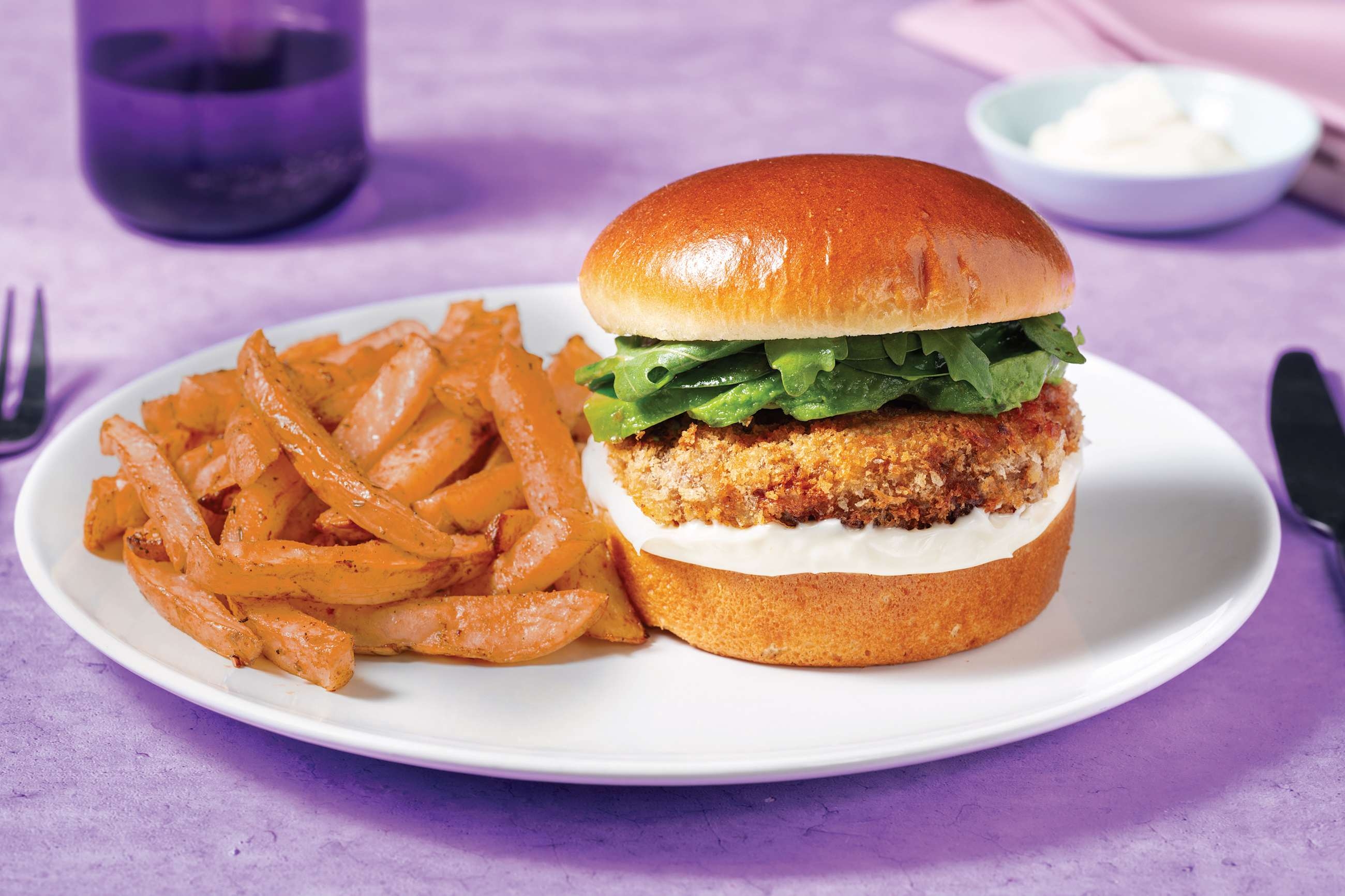Crumbed Plant-Based Burger Recipe | HelloFresh