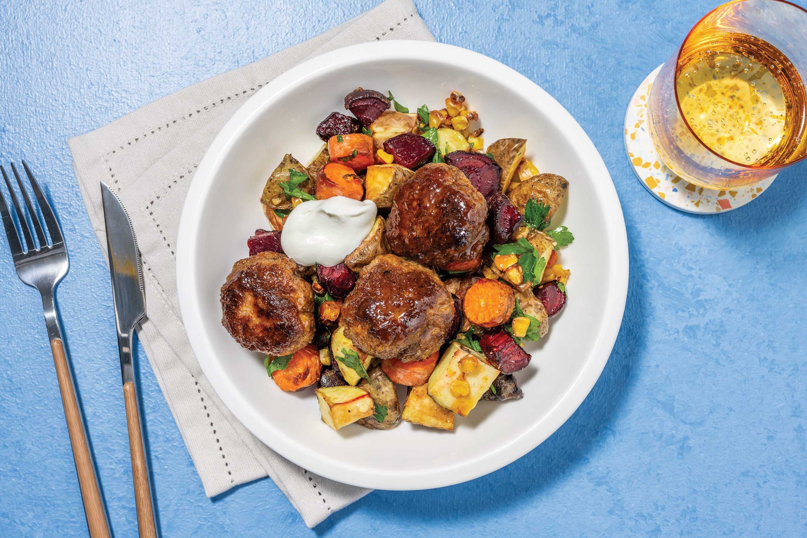 Double Sticky Southern Beef Rissoles Recipe | HelloFresh