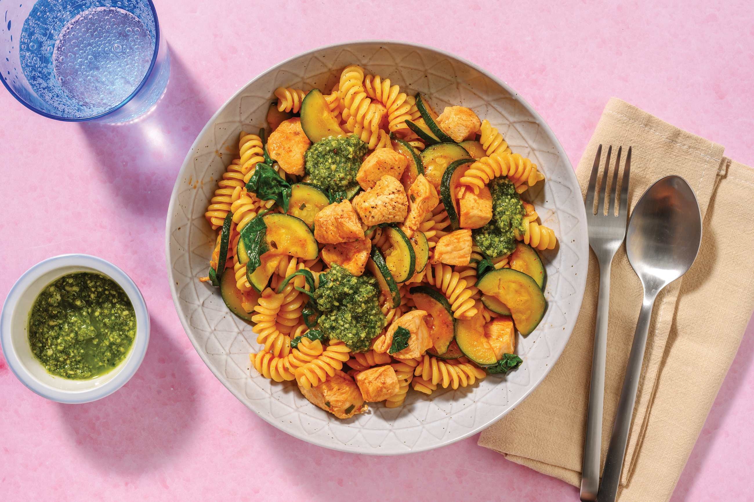 Quick Pesto Chicken & Courgette Fusilli Recipe | HelloFresh