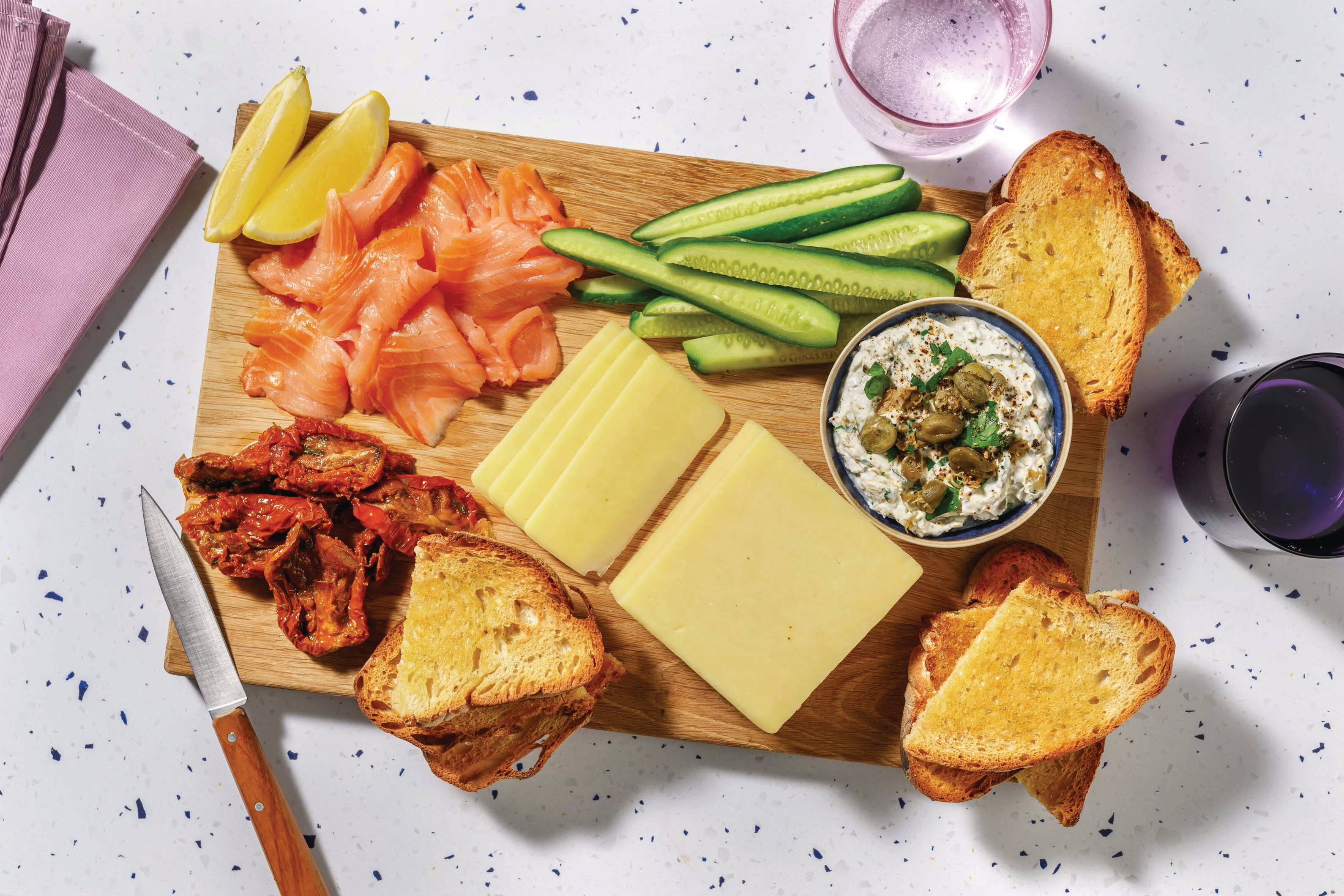 Smoked Salmon, Caper & Cream Cheese Board Recipe | HelloFresh