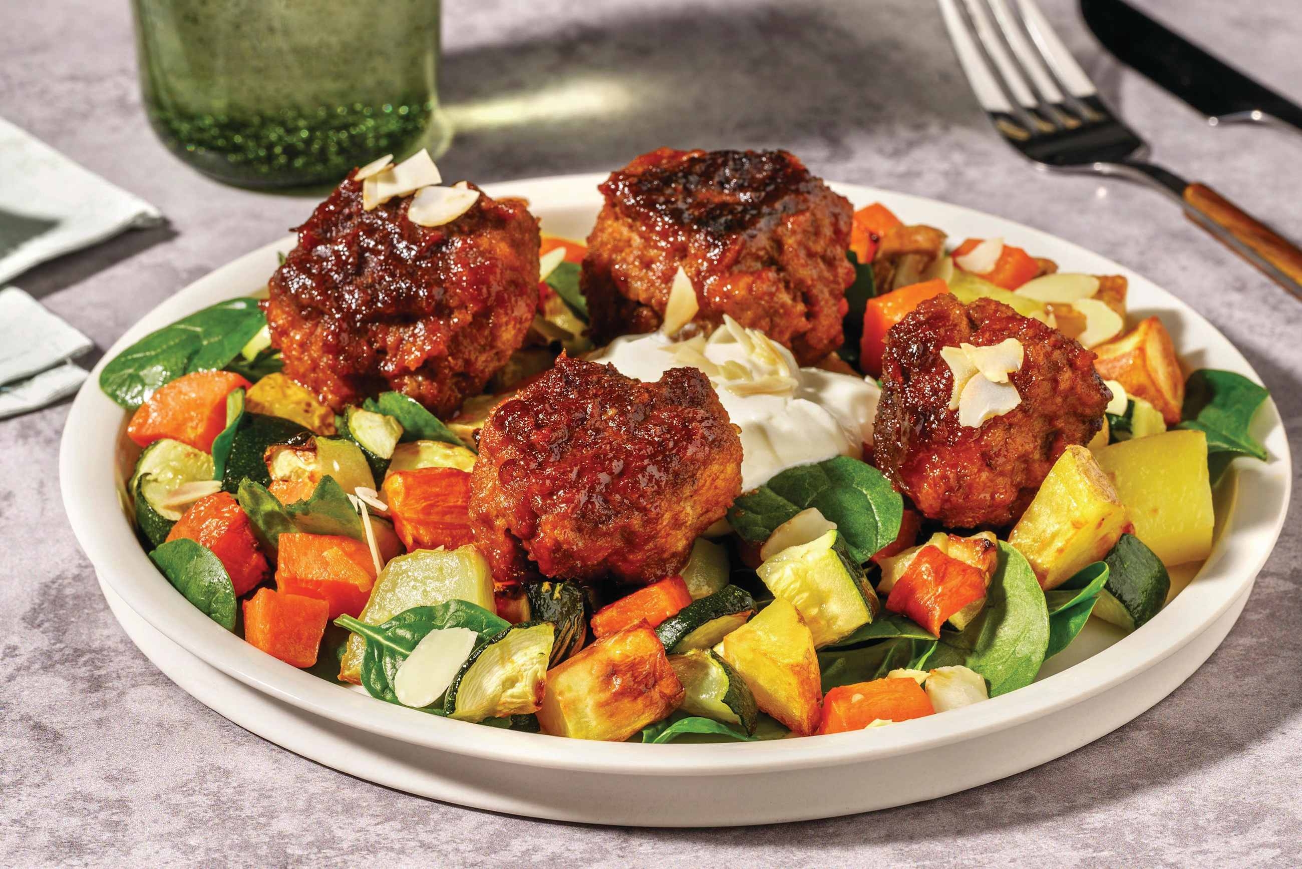 Tandoori-Style Lamb Meatballs & Haloumi Recipe | HelloFresh