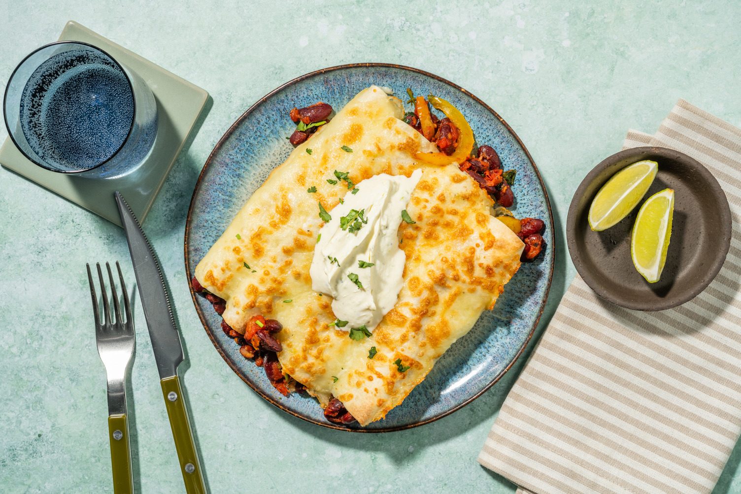 cheesy bean enchiladas