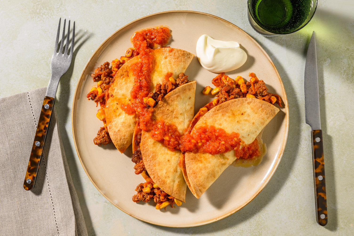 Baked Beef & Corn Quesadillas Recipe | HelloFresh