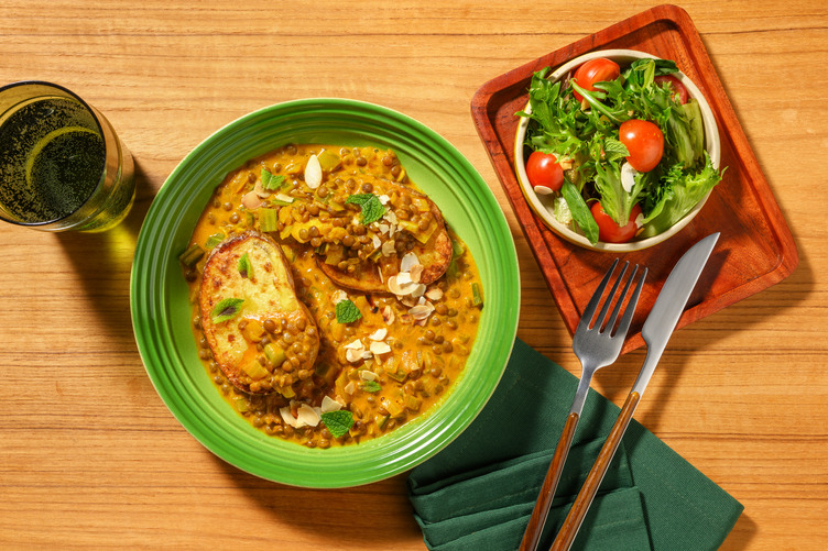 Haloumi & Dhal-Loaded Spuds Recipe | HelloFresh