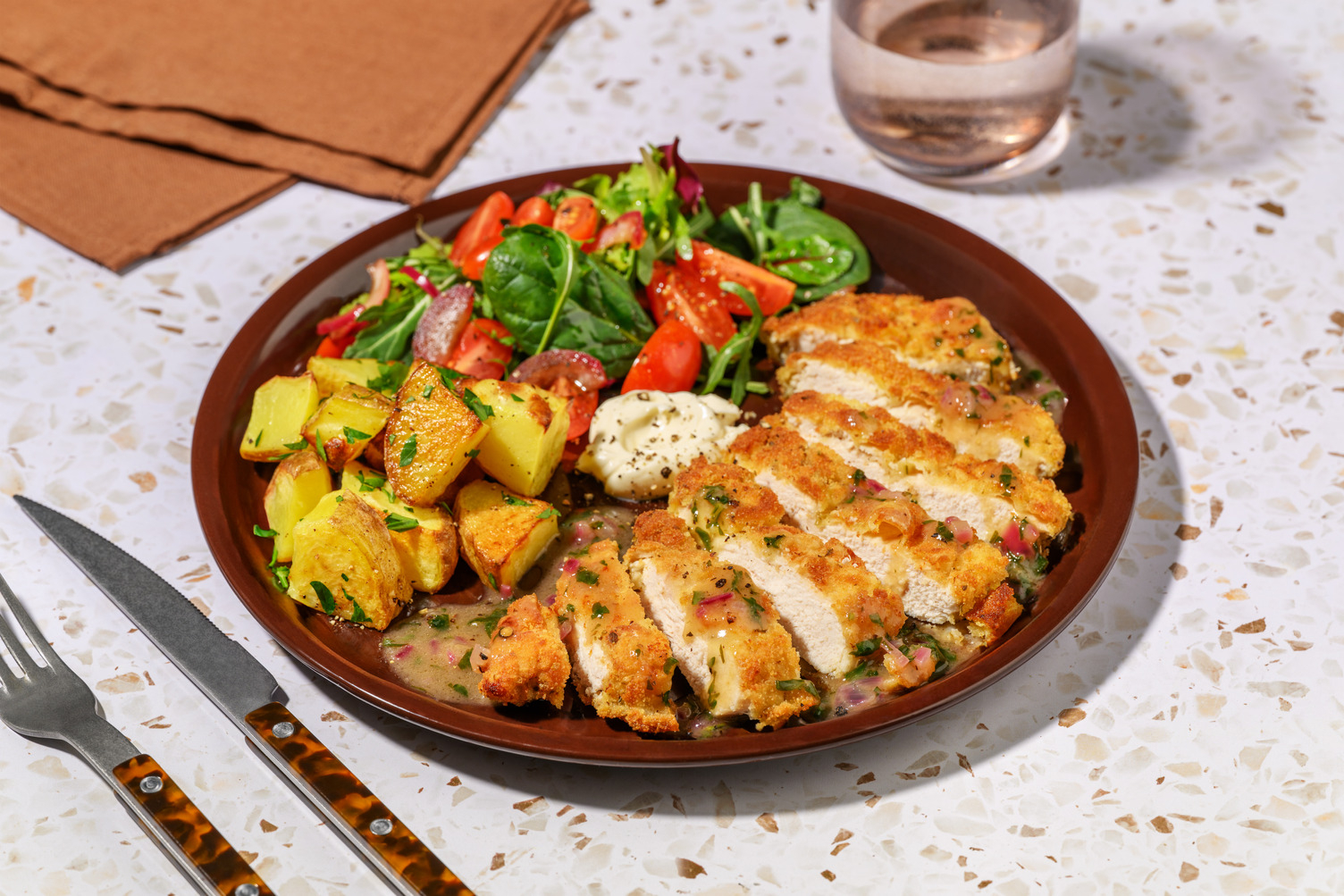 Breaded Herby Chicken and Garlic-Lemon Butter Sauce Recipe | HelloFresh