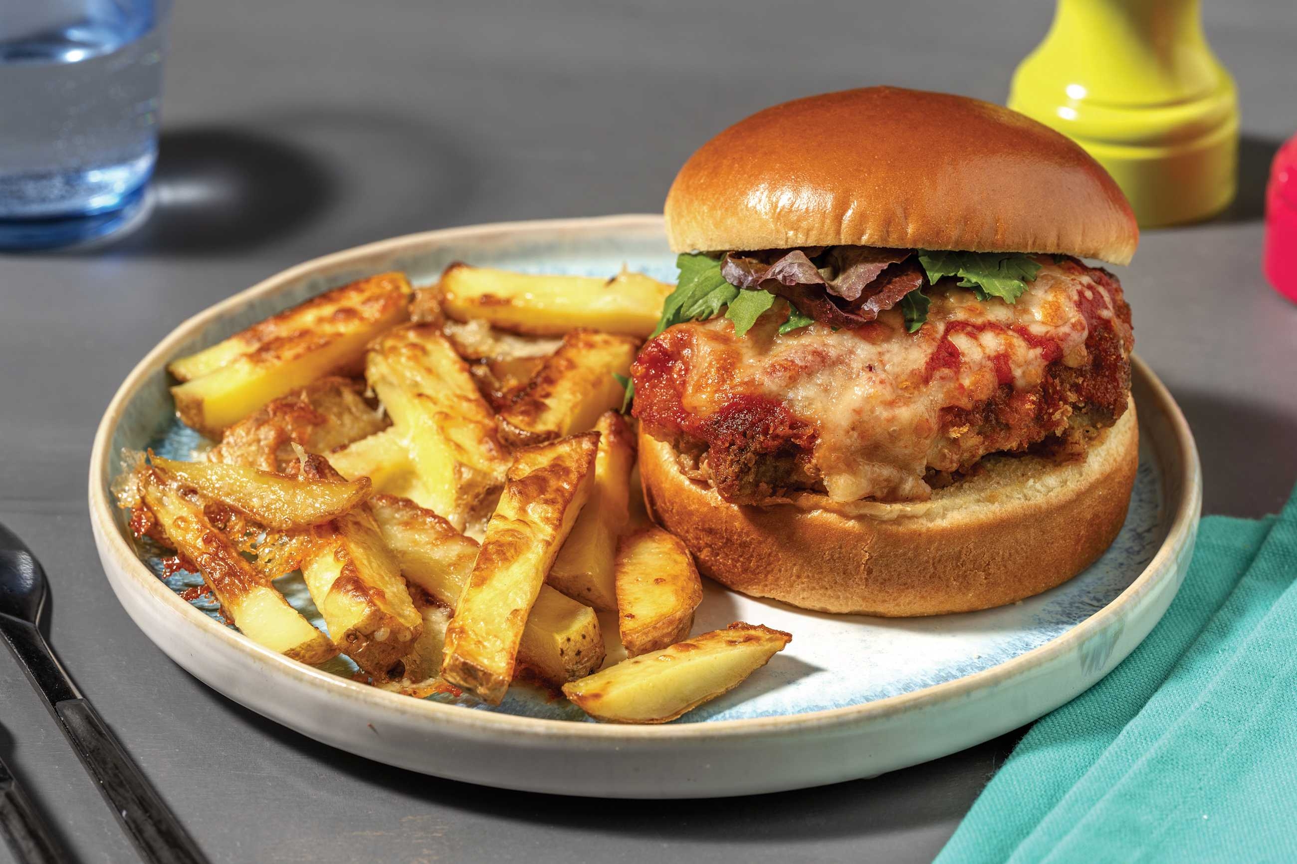 Double Classic Chicken Parmi Burger Recipe | HelloFresh