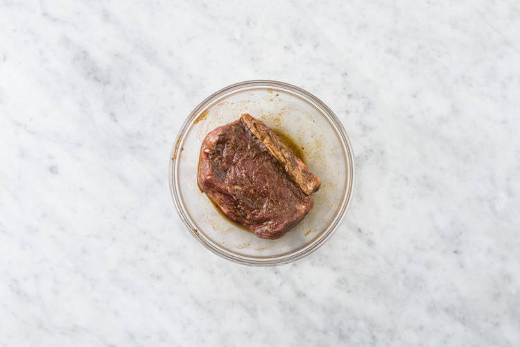 Double Middle Eastern Beef Rump & Sesame Veg Fries Recipe | HelloFresh